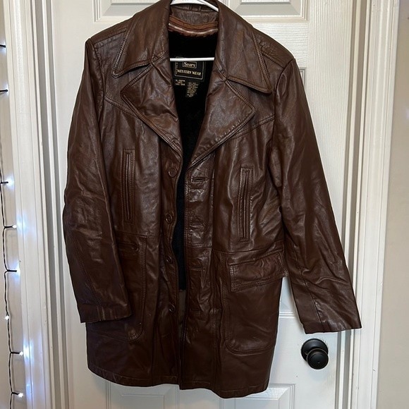 Sears | Jackets & Coats | Vintage Sears Western Wear Leather Jacket ...